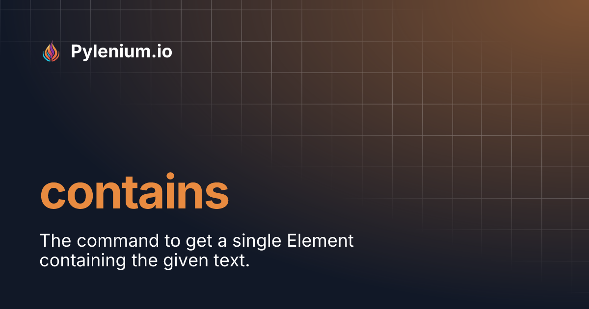 contains | Pylenium.io